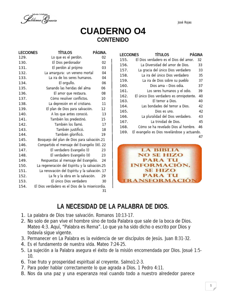 Discipulado Bíblico 4 | PDF | Perdón | Pecado