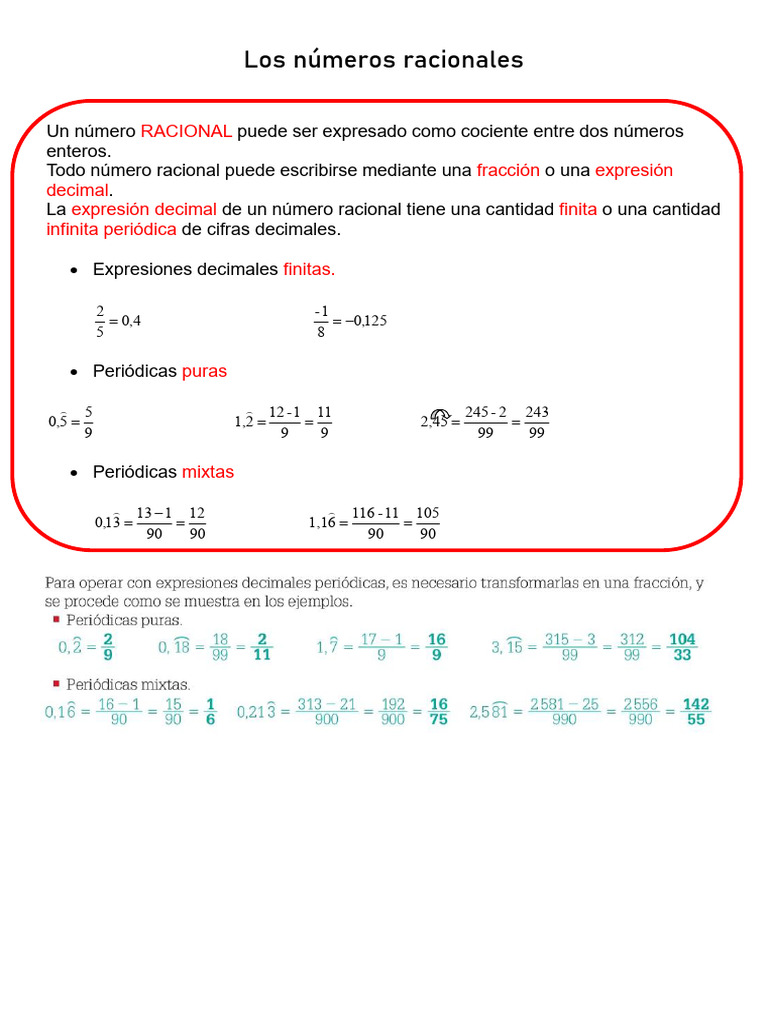 Los N-Meros Racionales. 2025 | PDF