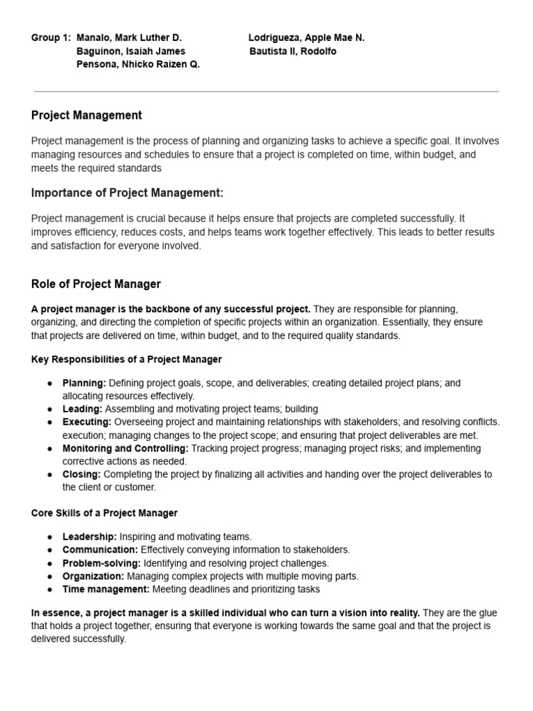 Project Management - Google Docs | PDF | Project Management | Methodology