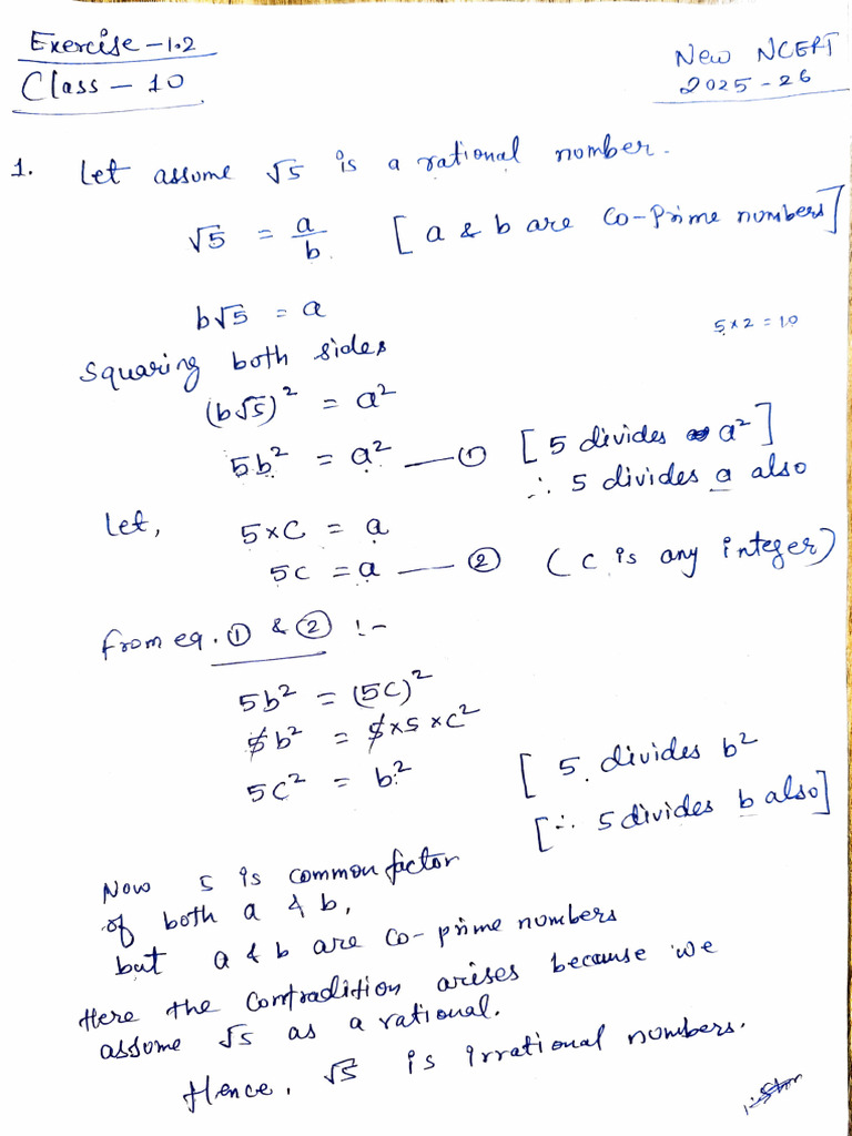 Class 10 Maths Exercise 1.2 Notes by MD Sir | PDF