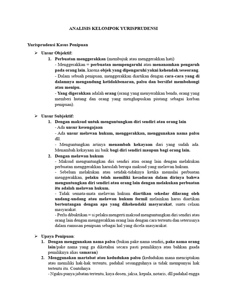 ANALISIS KELOMPOK YURISPRUDENSI | PDF