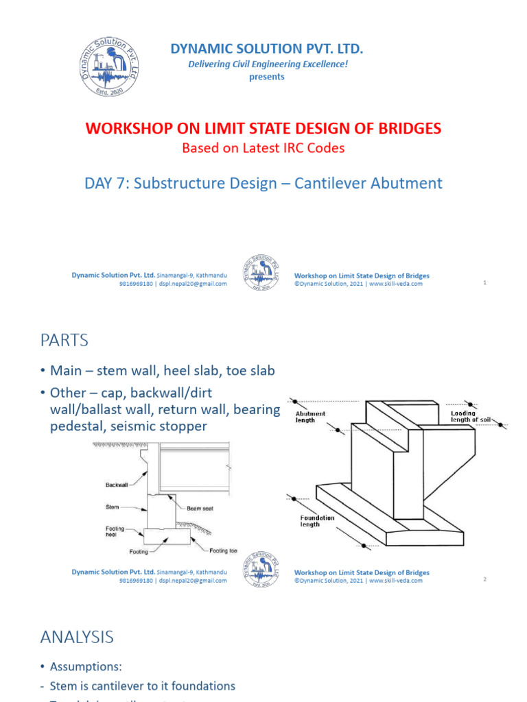 Day 7-Substructure Cantilever Abutment | PDF | Classical Mechanics | Building Engineering