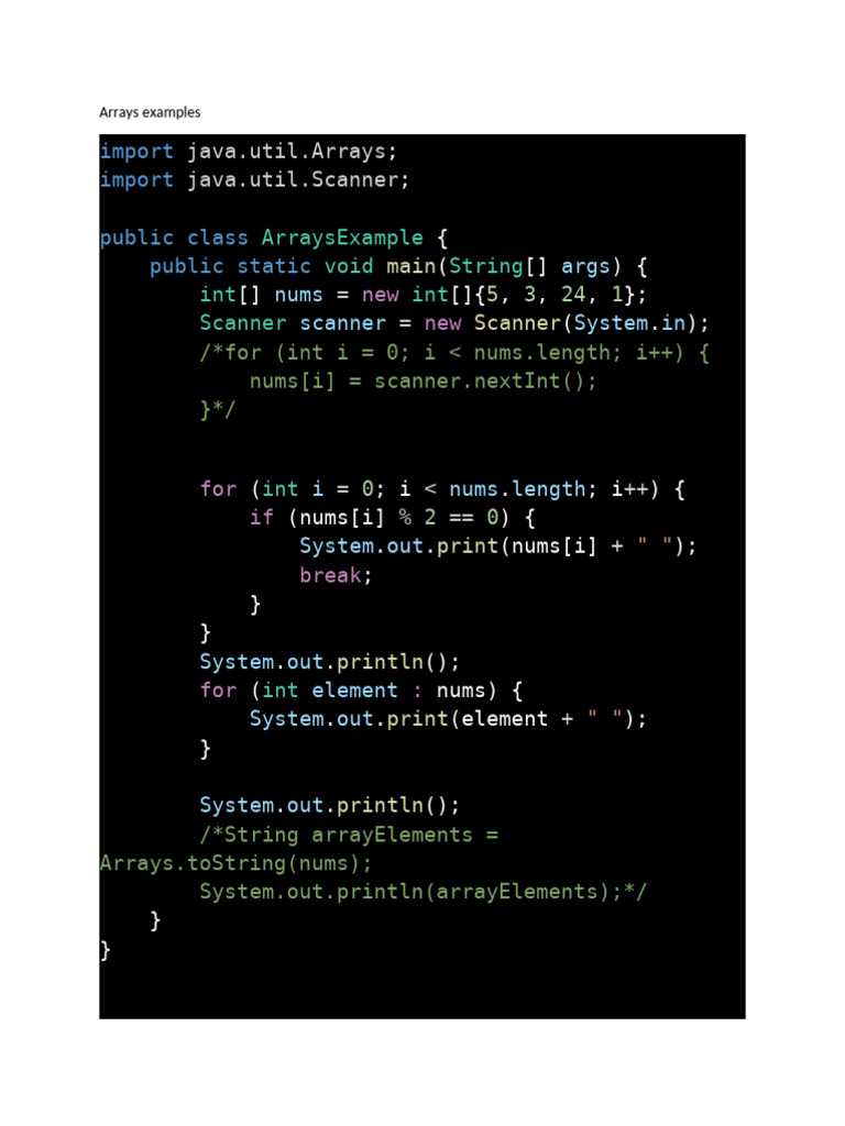 Java Array Examples | PDF | C++ | Computer Programming