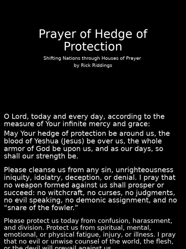 Prayer of Hedge of Protection | PDF