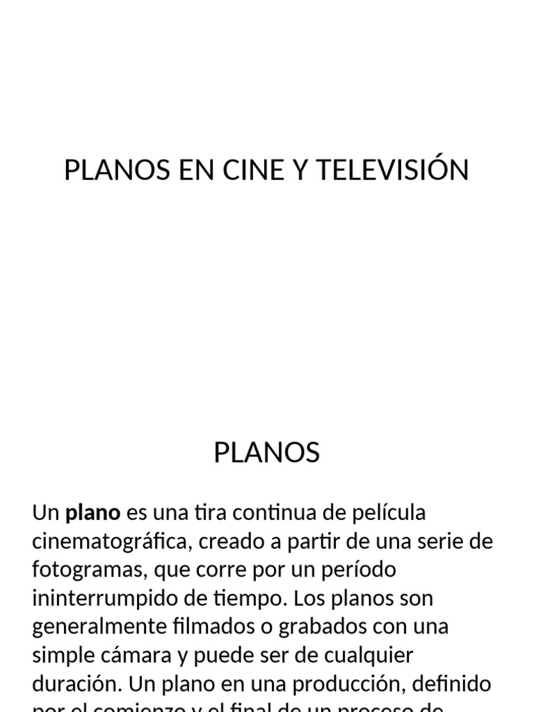 Tipos de Planos en Cine y Televisión | PDF | Lente de la cámara | Óptica