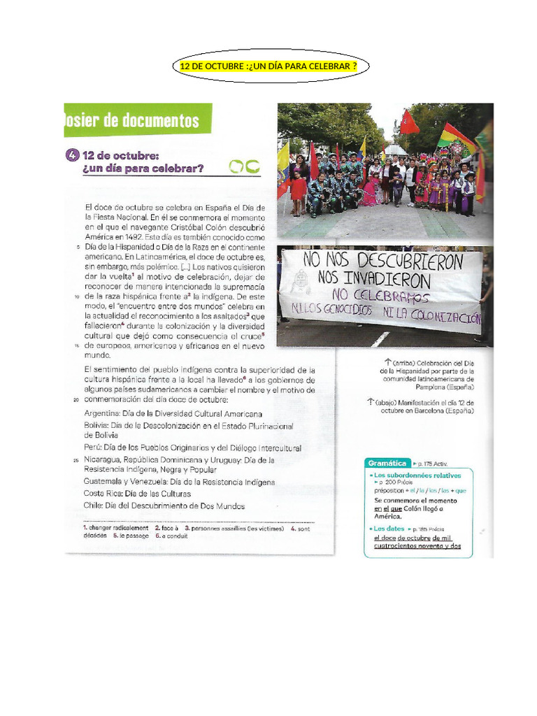 Significado del 12 de Octubre en España y América | PDF