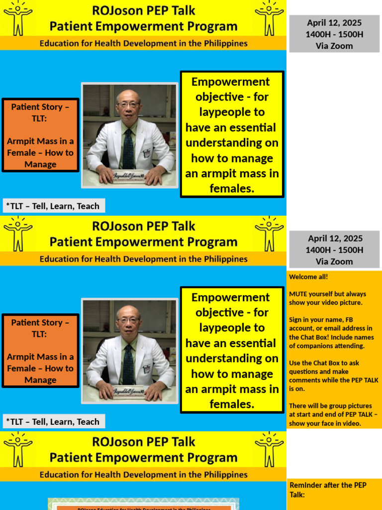 ROJoson PEP Talk: Patient Story: Armpit Mass in A Female - How To ...