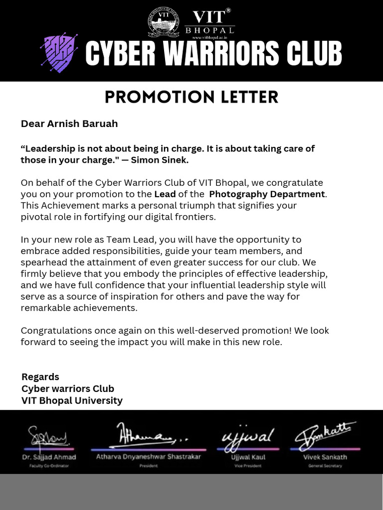 Promition Letter | PDF