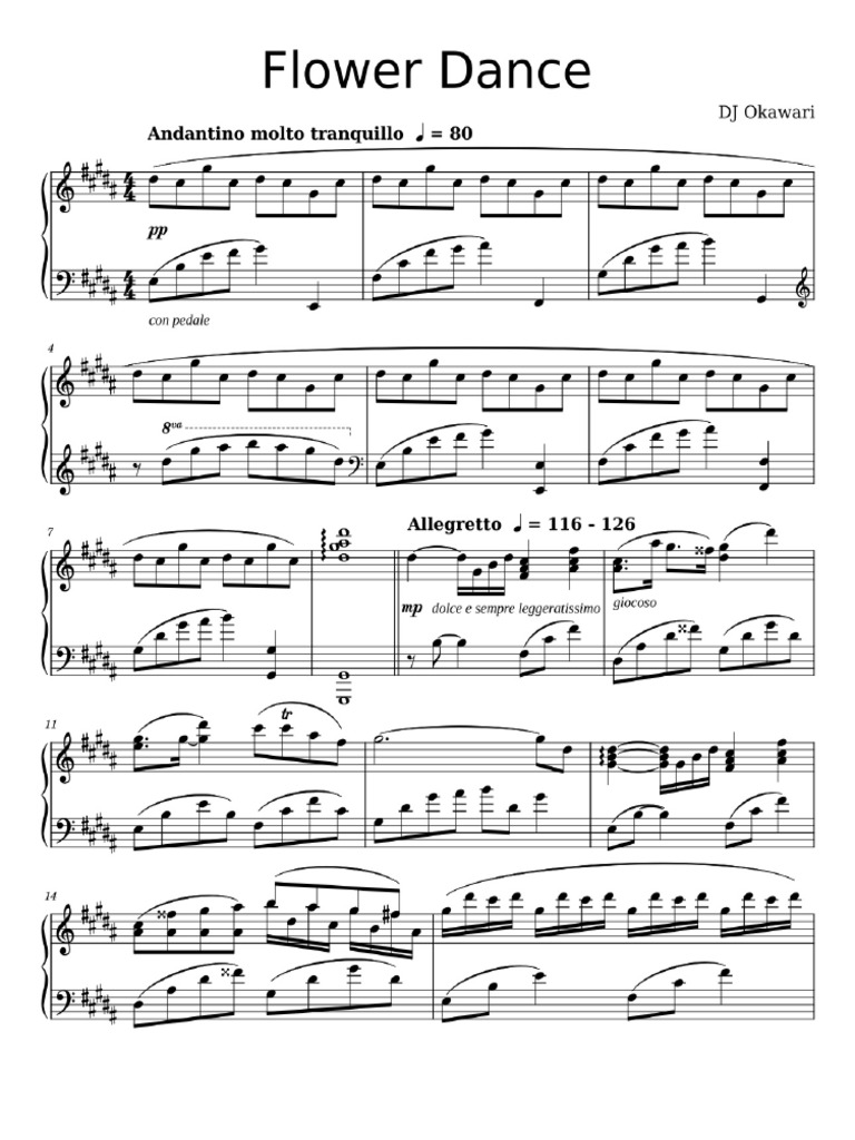 flower dance piano sheet | PDF
