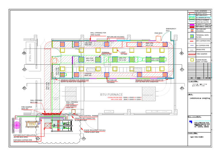 Clean Room HVAC Layout Plan | PDF | Duct (Flow) | Building Engineering