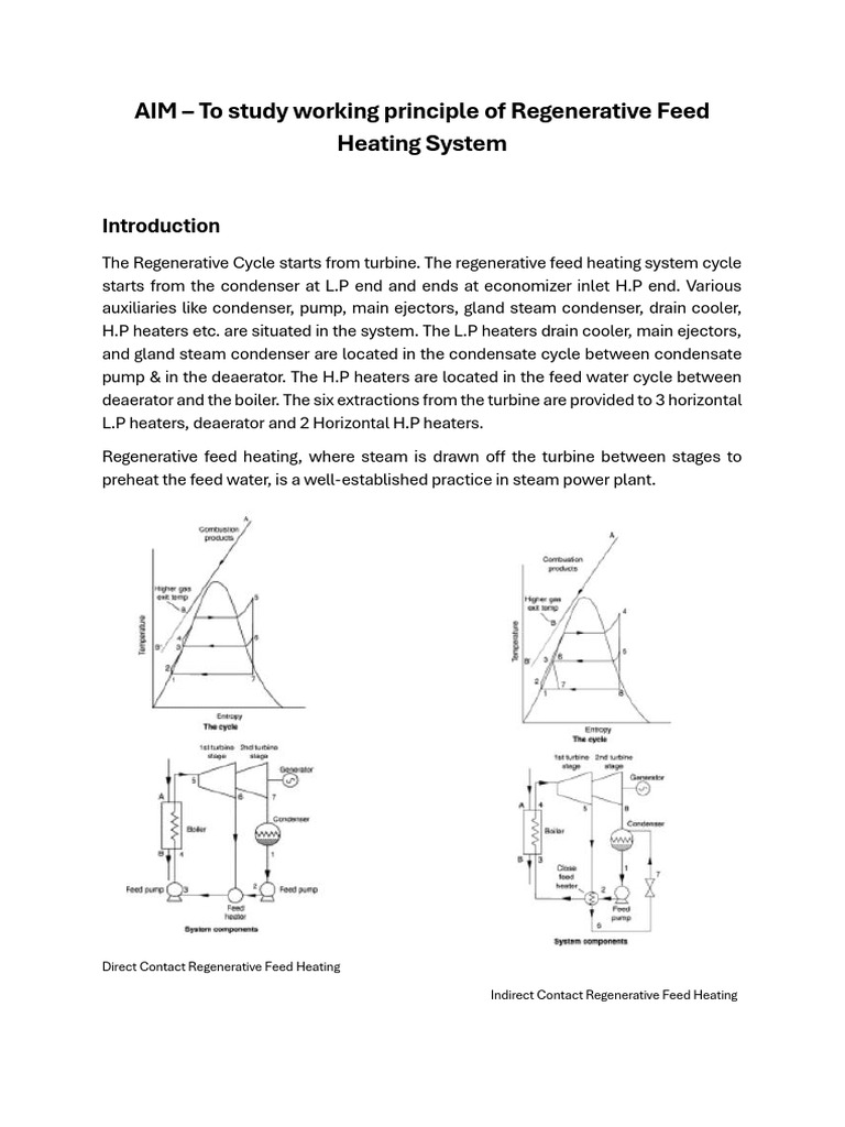 Regenerative Feed Heating System Overview | PDF | Steam | Boiler