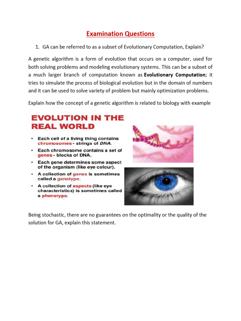 Understanding Genetic Algorithms in Evolutionary Computation | PDF