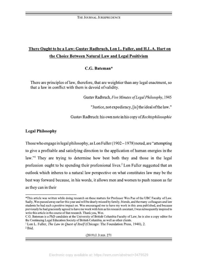 There Ought To Be A Law - Radbruch - Fuller - Hart | PDF