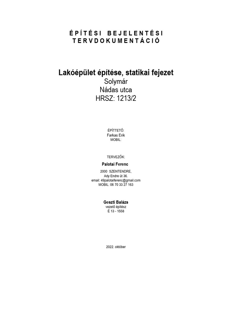 SOLYM R - STATIKA - K Tlak Sos Csal Di H Z | PDF