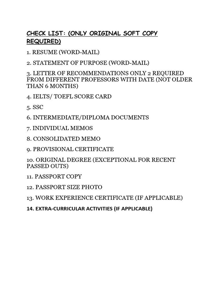 Checklist | PDF