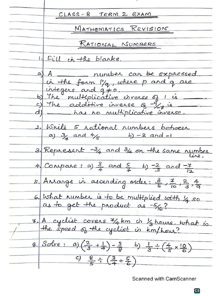Maths Revision Term 2 Exam (24-25) | PDF