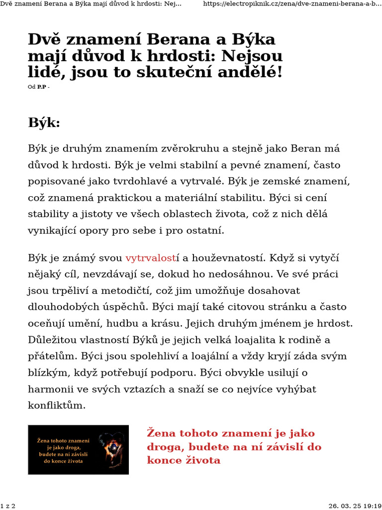 Dvě Znamení Berana A Býka | PDF