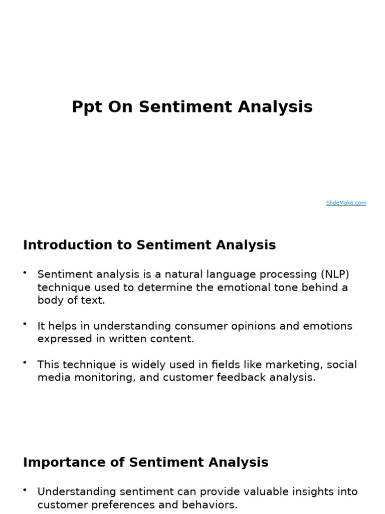 Ppt on Sentiment Analysis | PDF | Learning | Cognitive Science