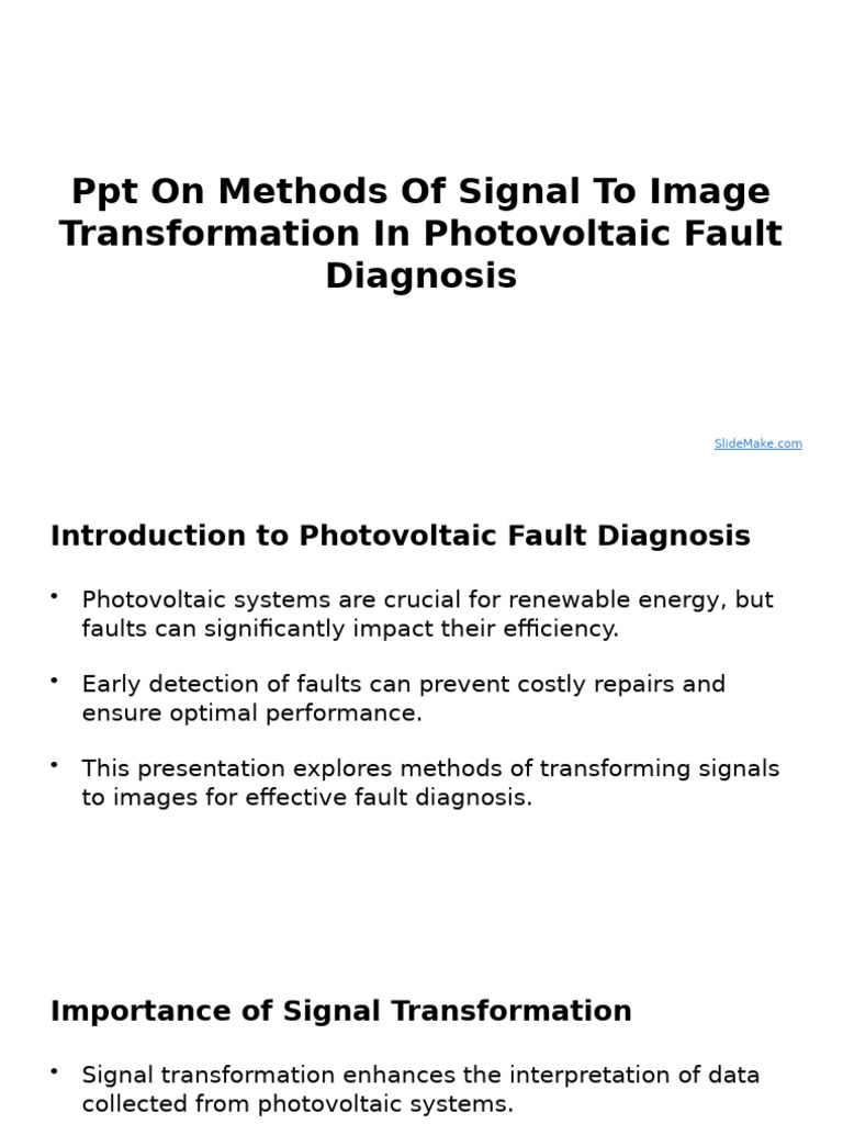On Methods of Signal To Image Transformation in Photovoltaic Fault ...