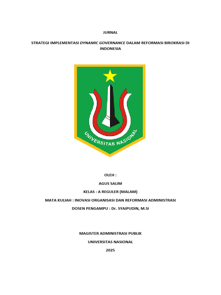 Jurnal Dynamic Governance (Agus Salim) | PDF