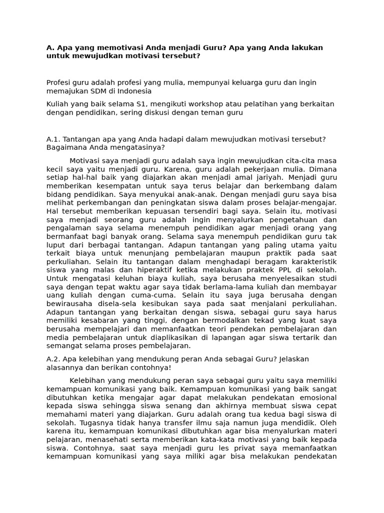 Essay PPG Prajab 2024 | PDF