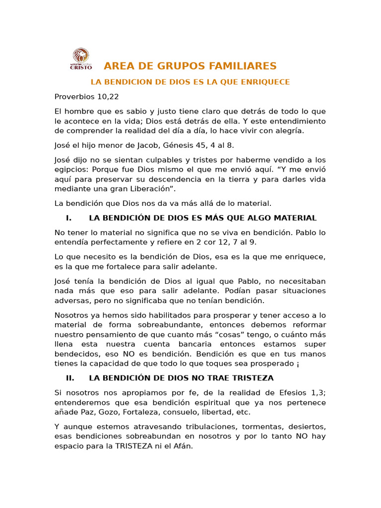 La Bendicion de Dios Es La Que Enriquece | PDF | Bendición | Dios
