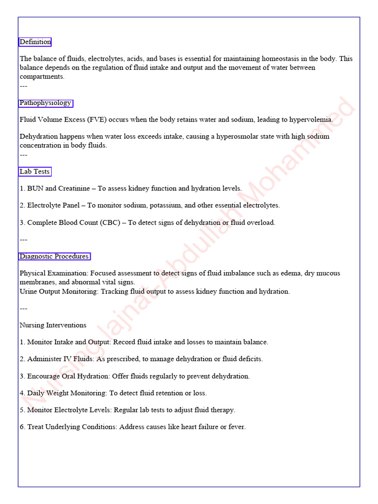 Intake and Output Summary | PDF