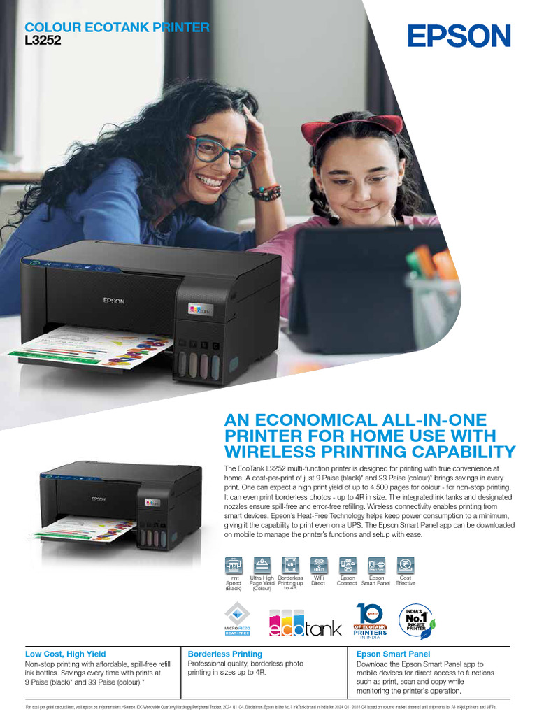 Epson L3252 Brochure Revise February 2025 PDF | PDF | Image Scanner ...