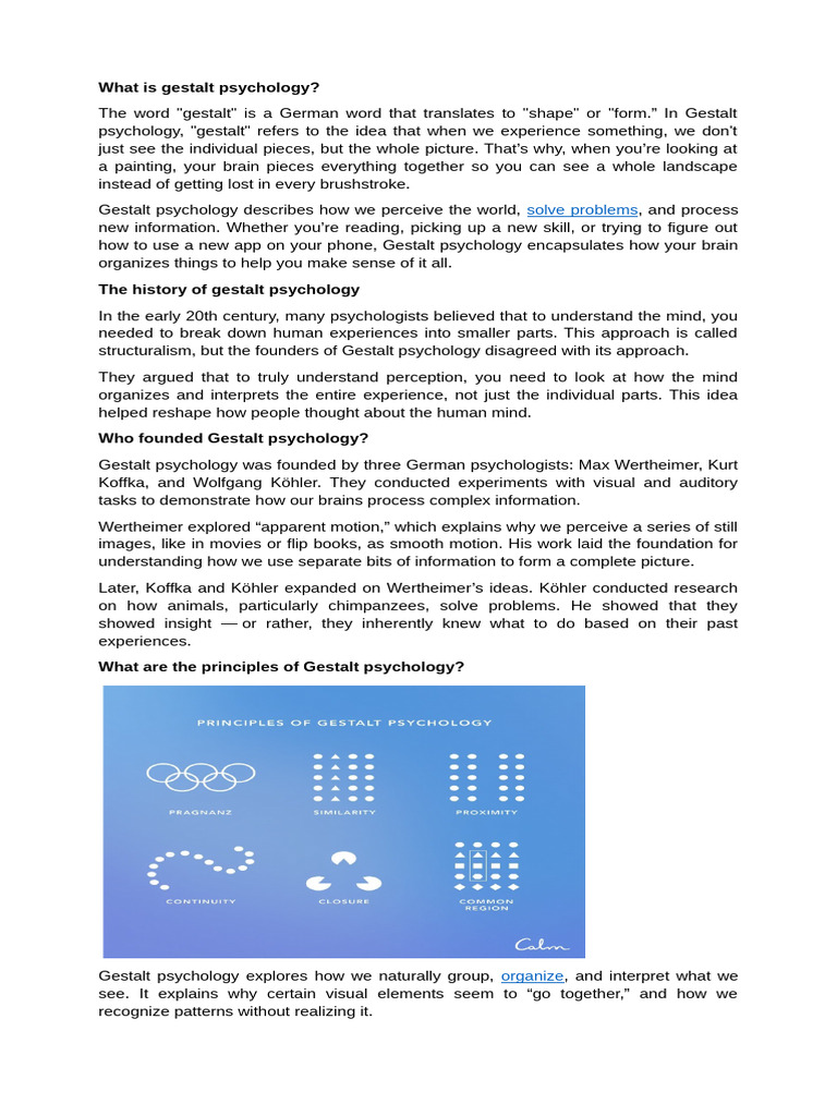 Understanding Gestalt Psychology Principles | PDF | Perception | Learning