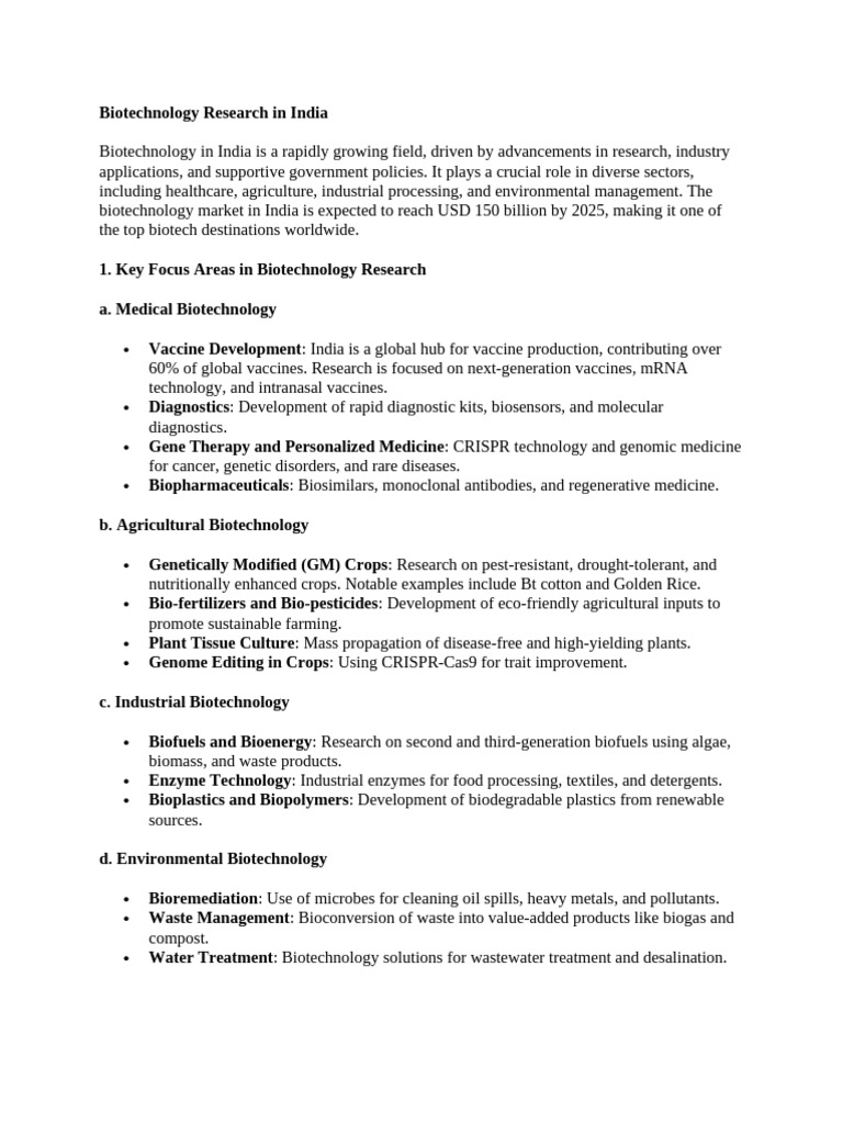 Biotechnology Research in India Sem 2 | PDF | Biotechnology | Genetic ...