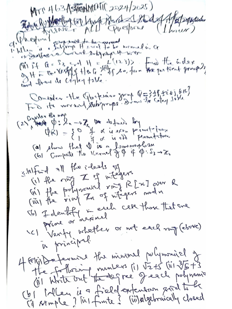 Field Extension Test | PDF