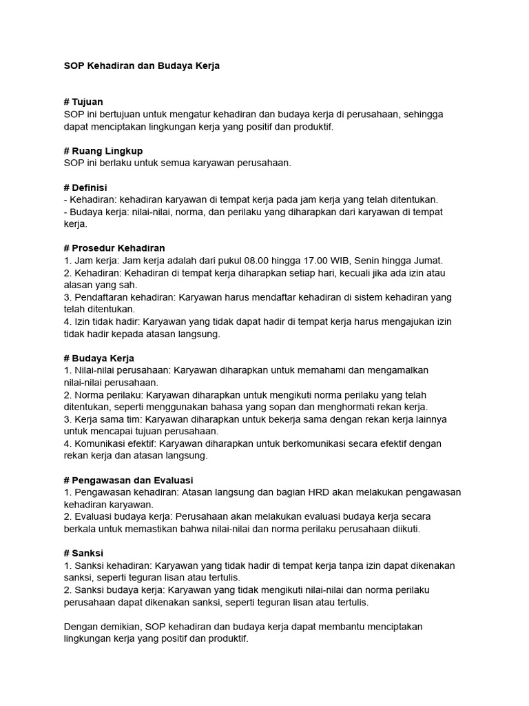 SOP SDM, basic rules, komitmen | PDF