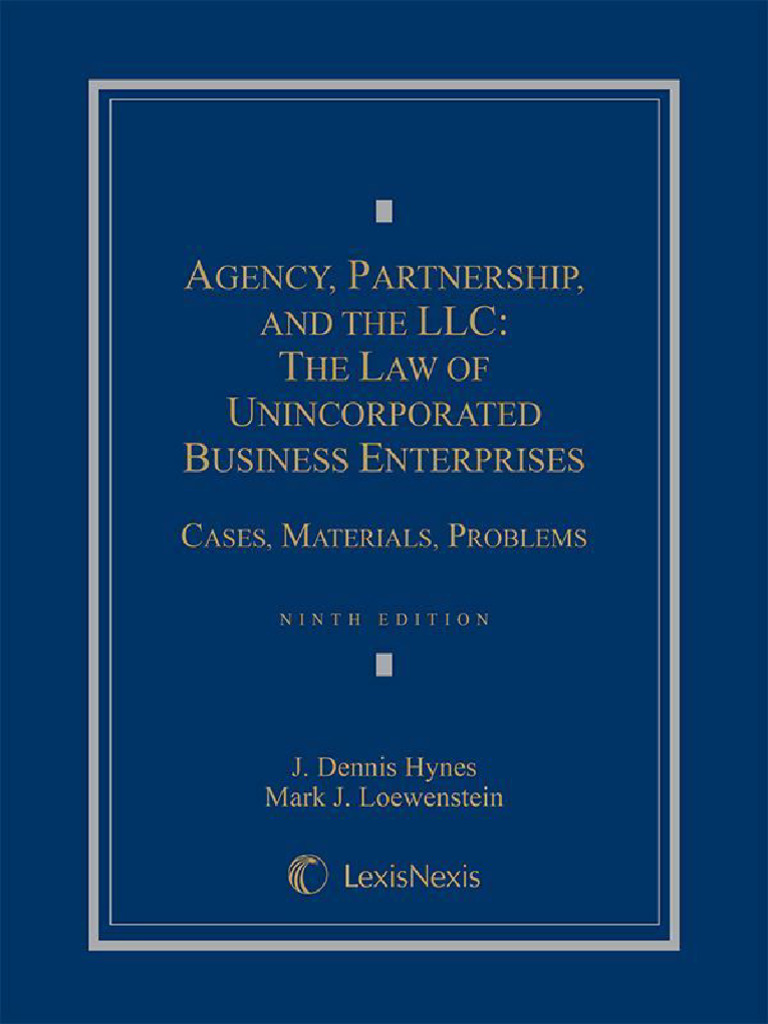 Unincorporated Business Law Guide | PDF | Law Of Agency | Legal Liability