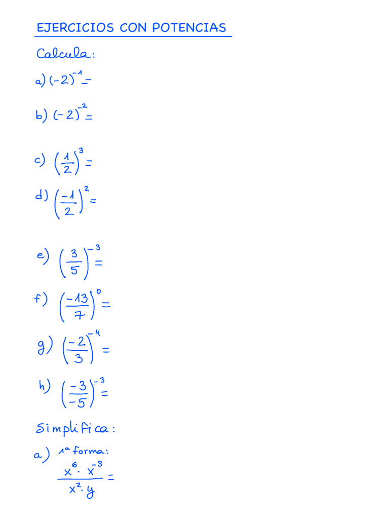 EJ01 Potencias Enunciados | PDF