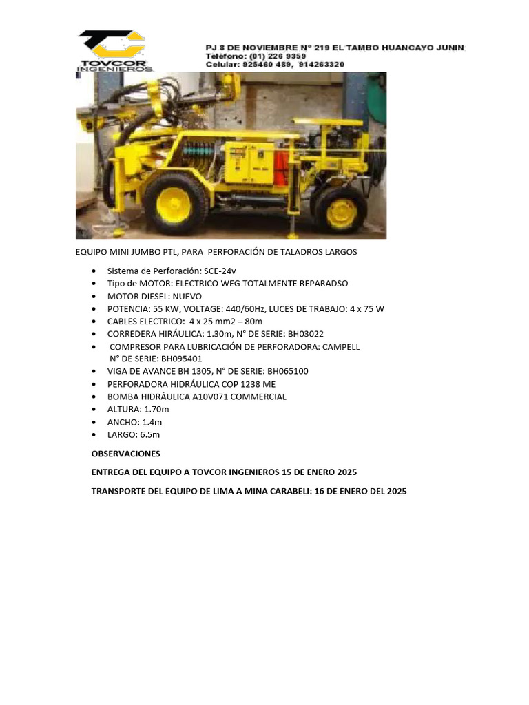 EQUIPO MINI JUMBO PTL (1) | PDF