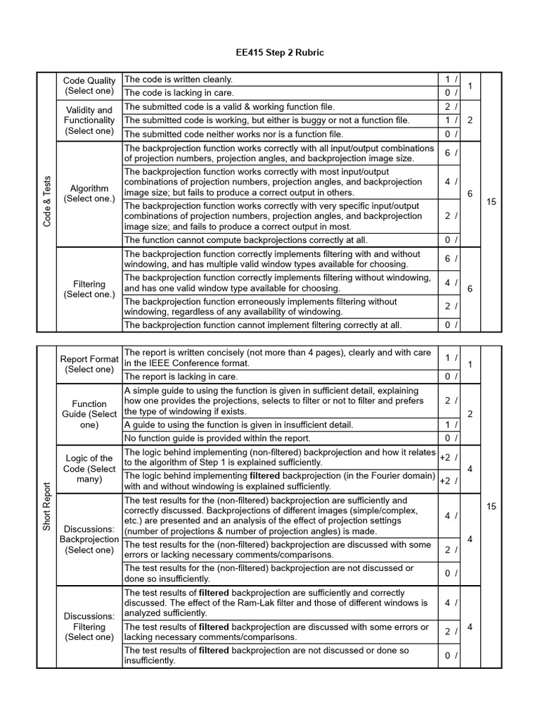 EE415 Step 2 Rubric | PDF | Function (Mathematics) | Computing