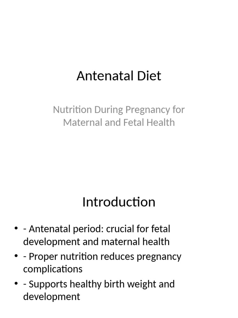 Antenatal Diet Presentation | PDF