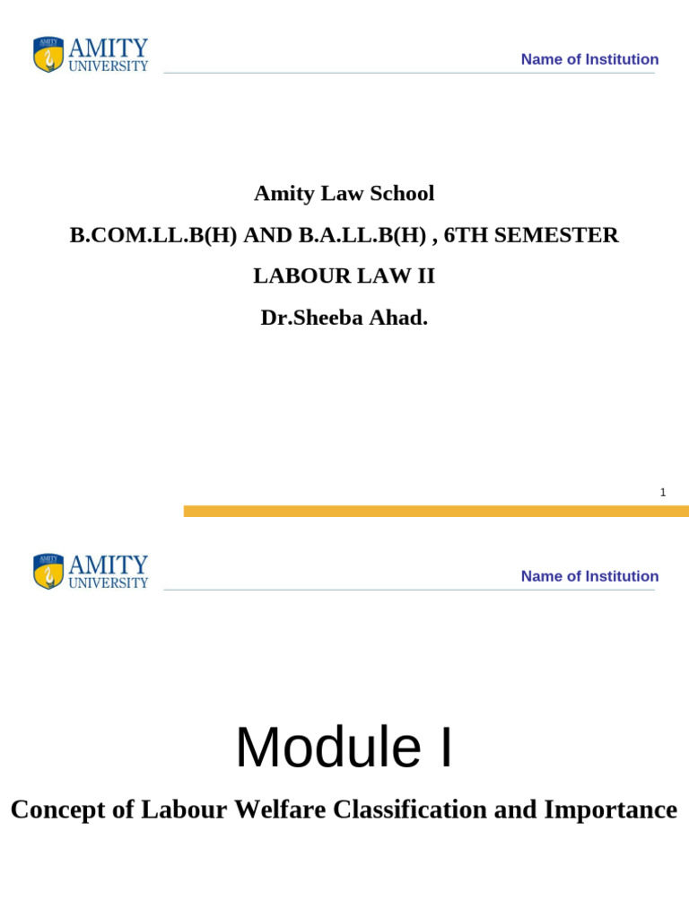1-MOD-1-Concept Andimportance of Labour Welfare | PDF | Employment | Labour Law