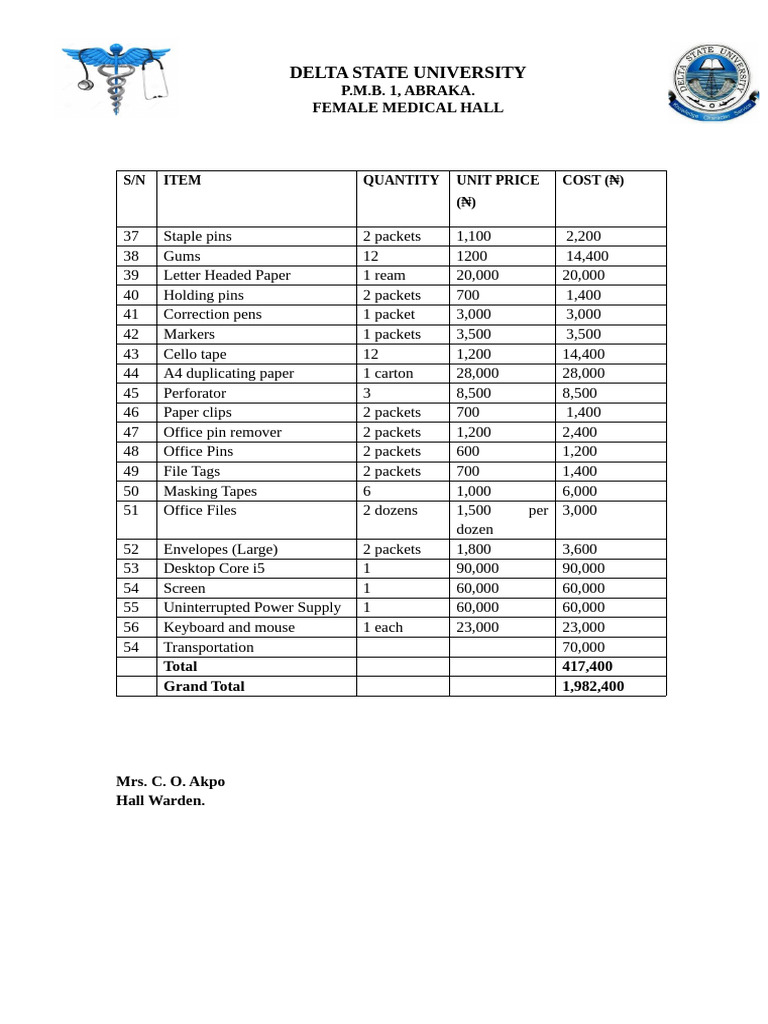 FMH Request For Consumables 2024 Iii | PDF