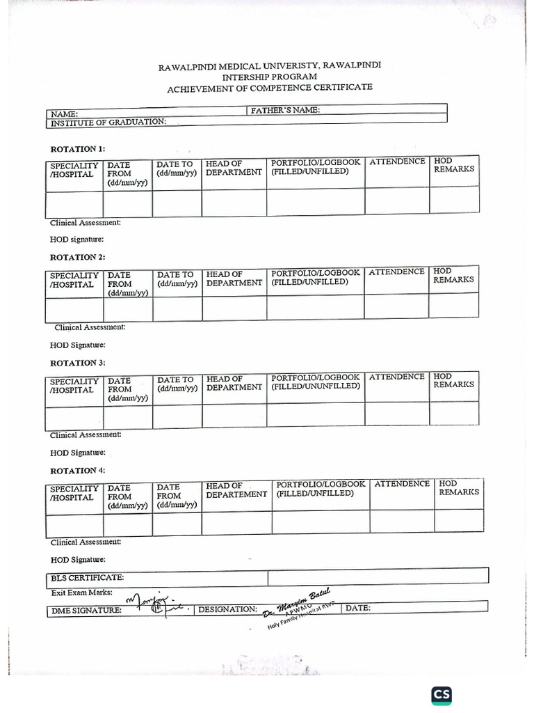 Dme + Clearance Form | PDF