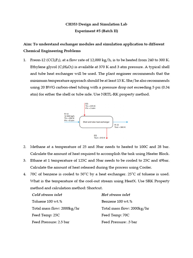 CH353 Exercise Problem 5 Batch II 2025 | PDF