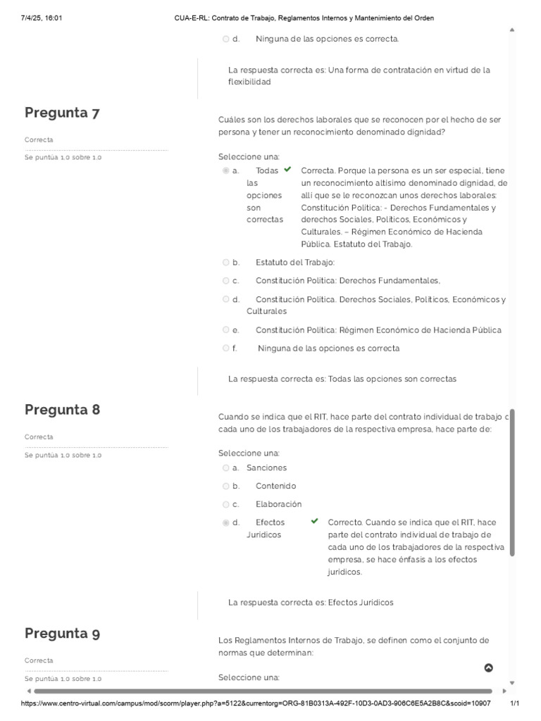 Examen1 - 3 - Relaciones Laborales | PDF | Derecho laboral | Constitución