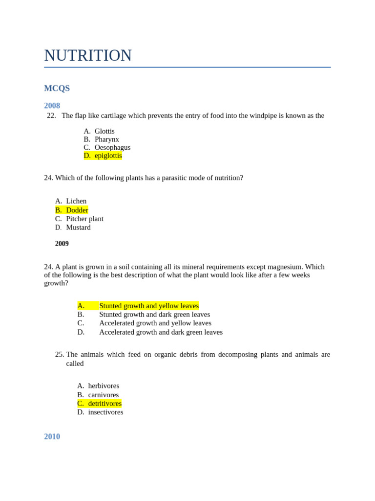 Chap 12 Nutrition-Ms Sajida | PDF | Digestion | Stomach