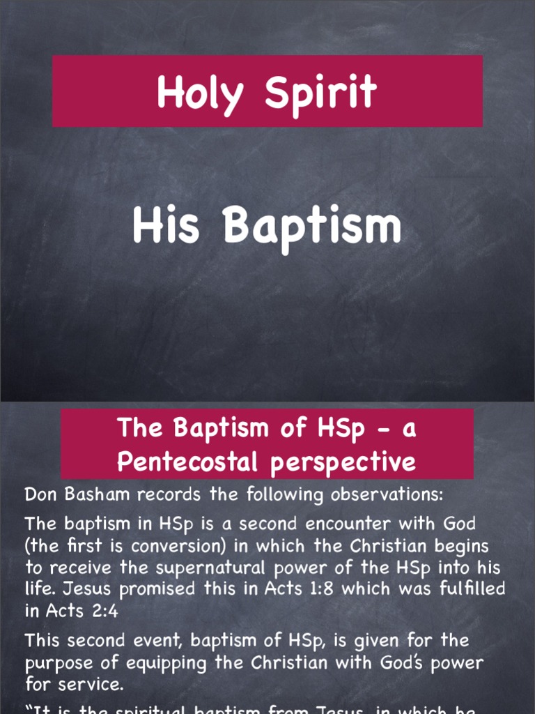 Chafer: Holy Spirit Baptism | PDF | Baptism With The Holy Spirit | Baptism