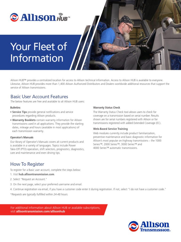 SA8695EN Allison HUB Combo Flyer - v19 - 9.3 | PDF | Information ...