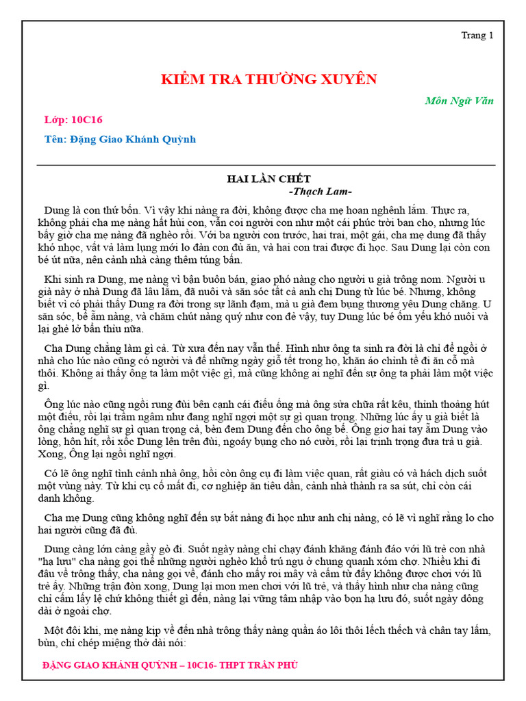 KTTX Văn - 32 - C16 | PDF