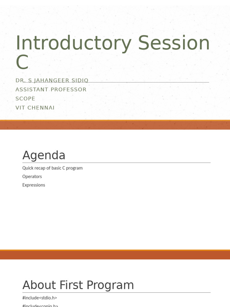 C Intro Operator Expression Pdf Integer Computer Science