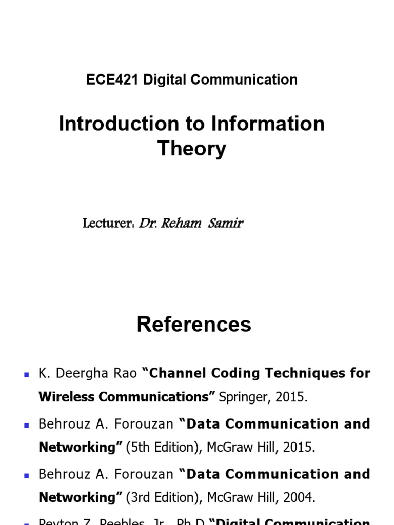1 Introduction To Information Theory and Coding | PDF | Data Compression | Computer Engineering
