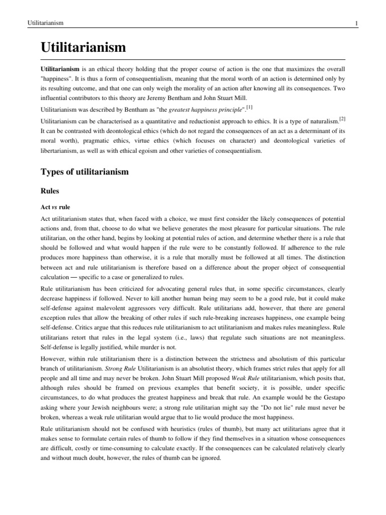 Utilitarian | PDF | Utilitarianism | Psychological Attitude