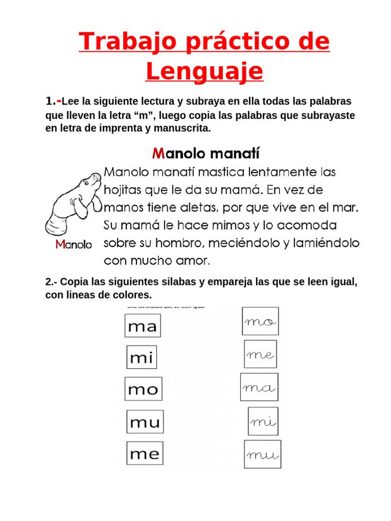 Trabajo Práctico de Lenguaje 1er Trimestre | PDF
